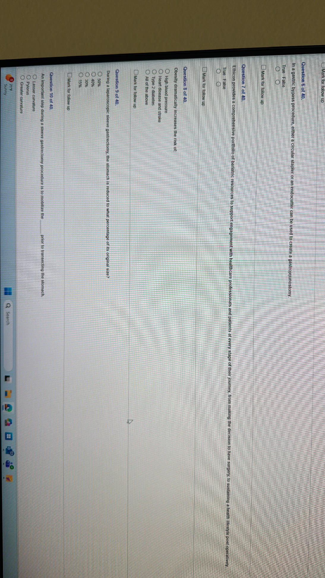 Question 9 of 40. During a laparoscopic | StudyX