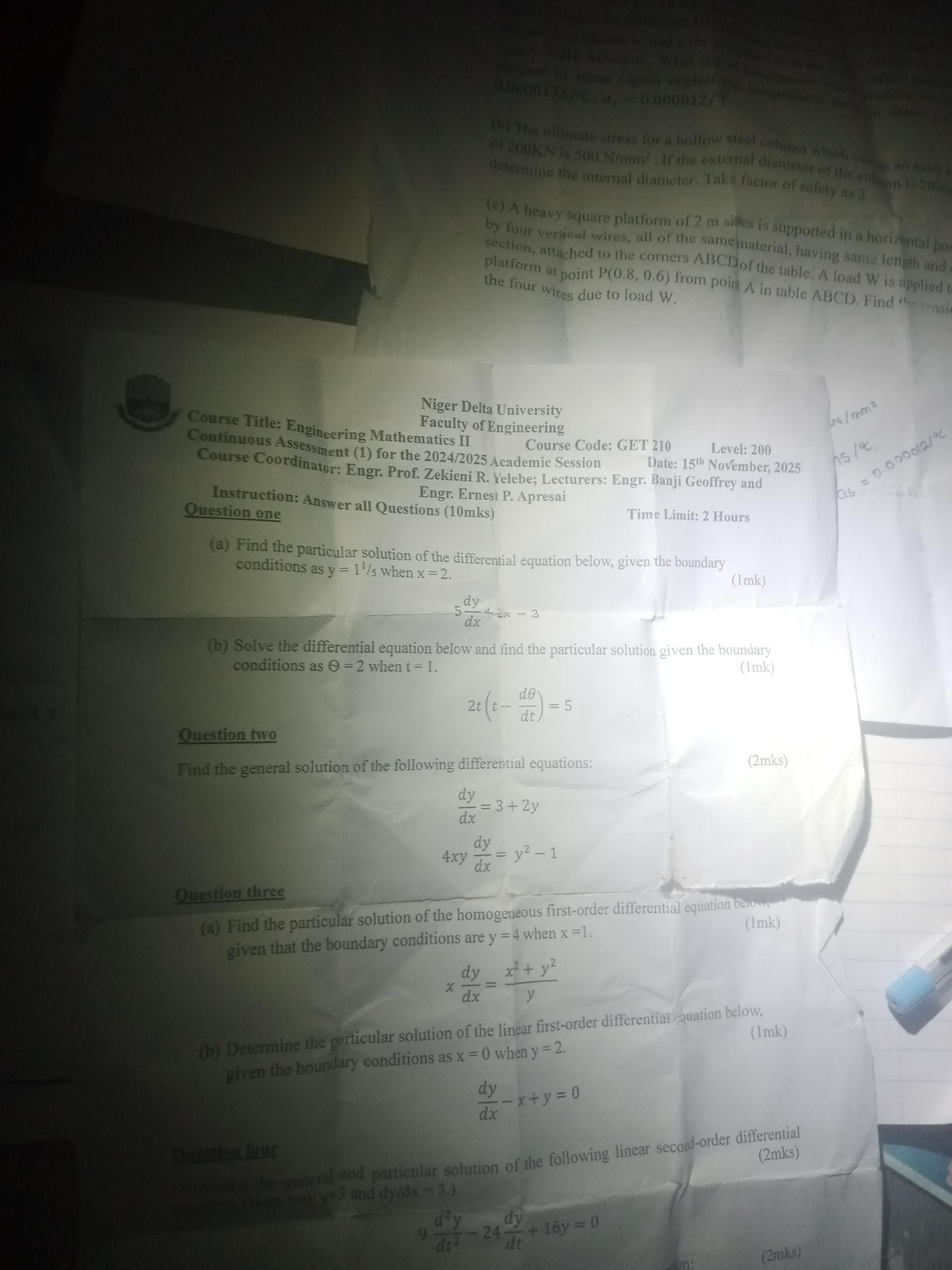 (a) Find the particular solution of the | StudyX