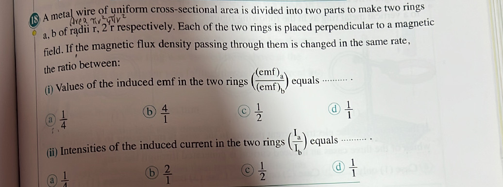 A metal wire of uniform cross-sectional area | StudyX