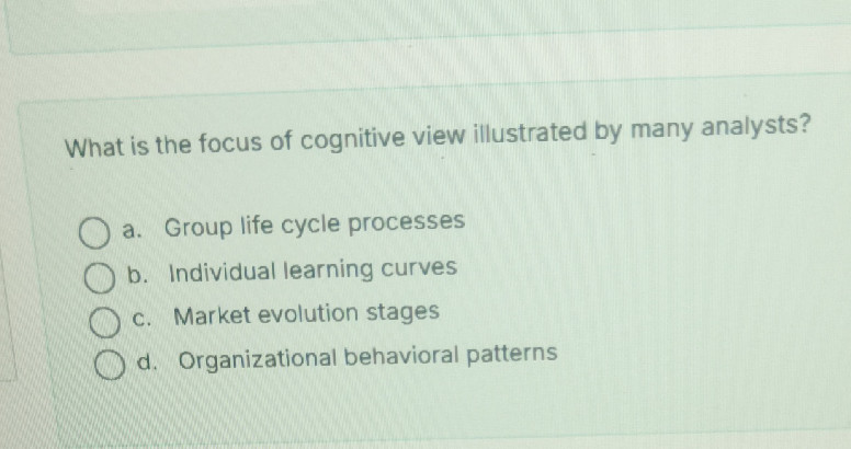 What is the focus of cognitive view | StudyX
