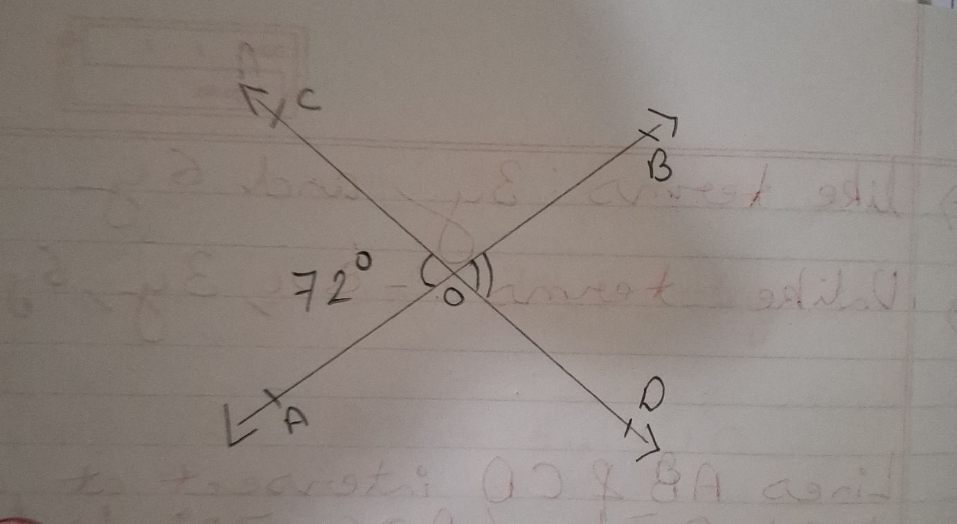 In the diagram, two lines intersect at point | StudyX