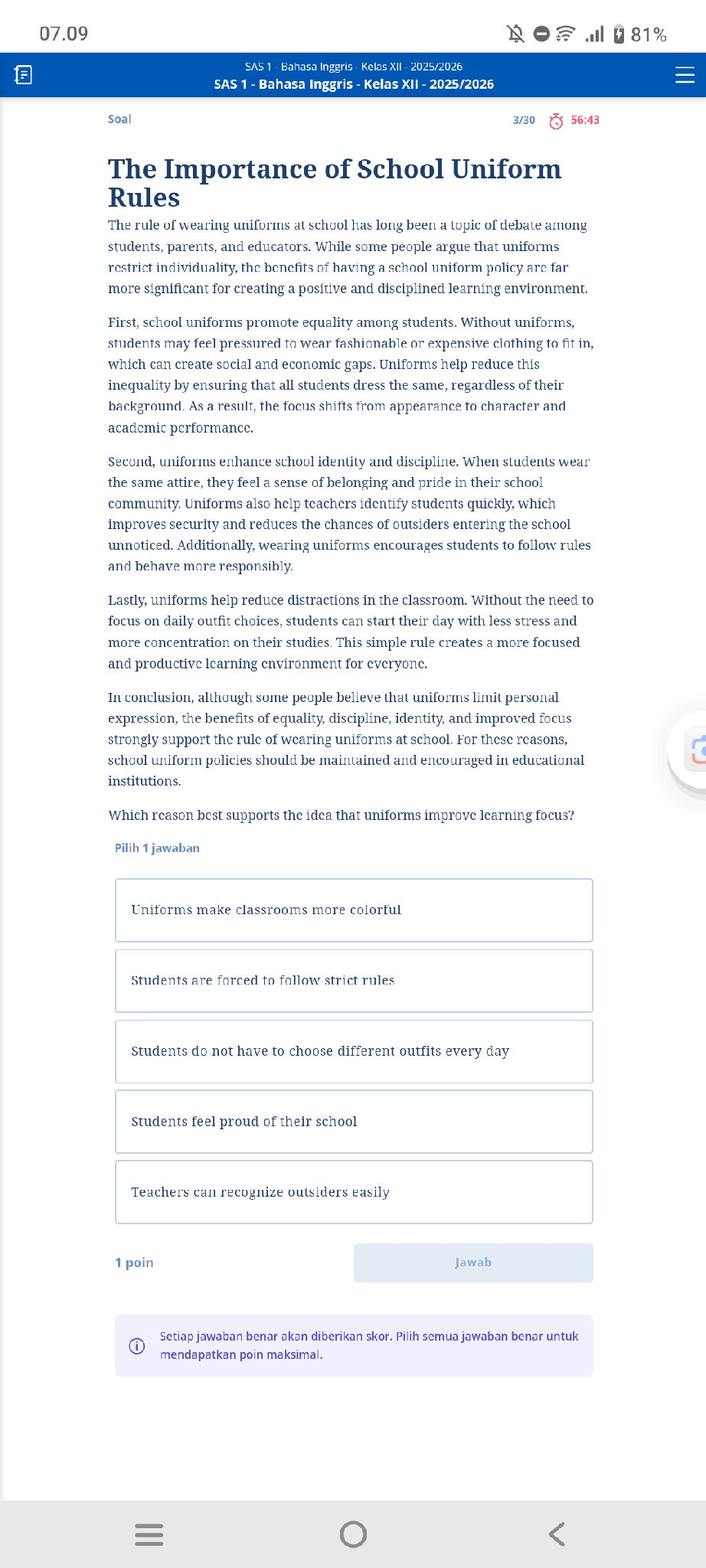 The Importance of School Uniform Rules The | StudyX