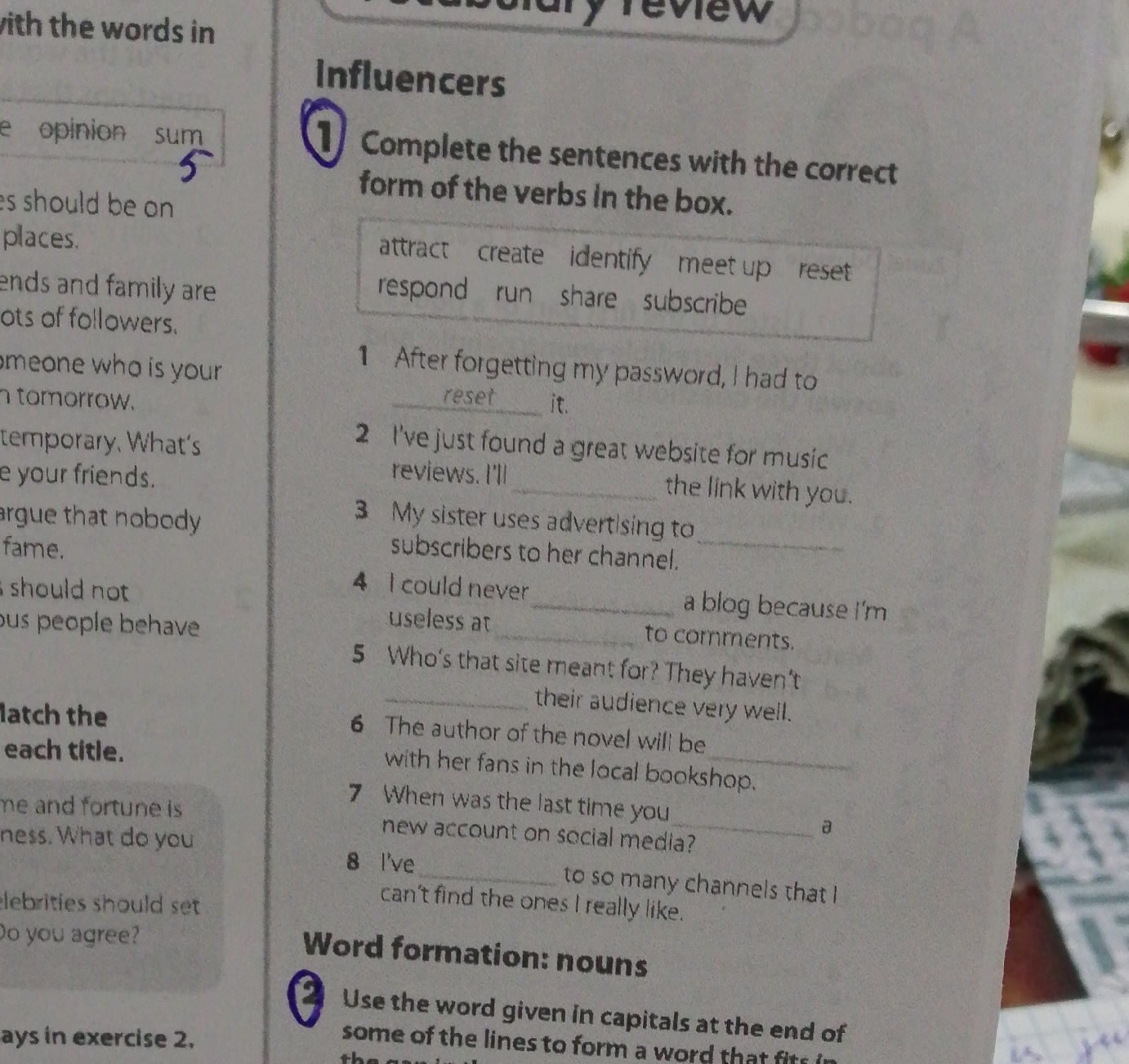 Complete the sentences with the correct form | StudyX