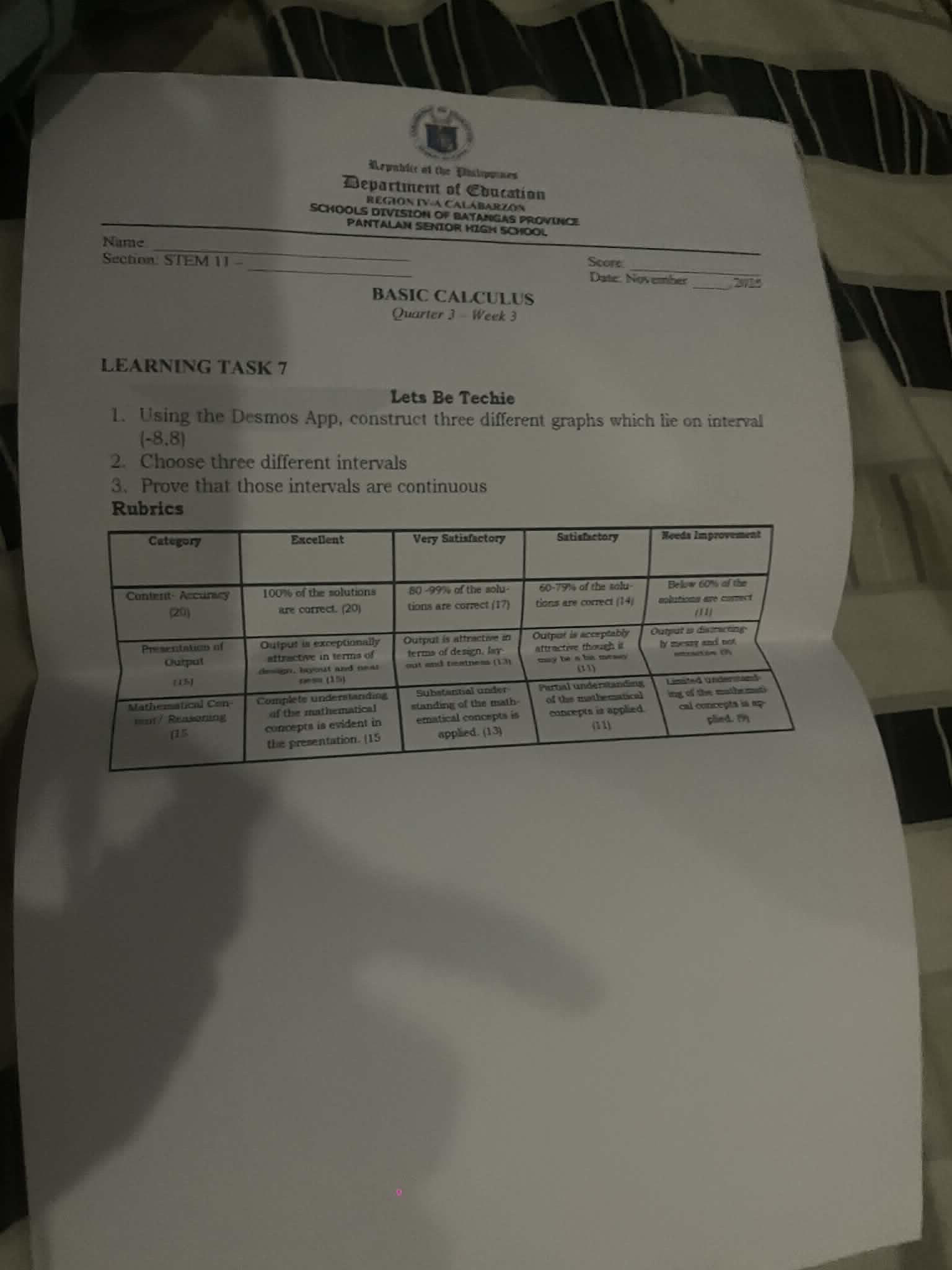1. Using the Desmos App, construct three | StudyX