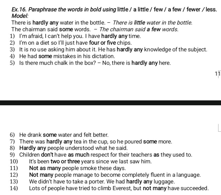 Ex. 16. Paraphrase the words in bold using | StudyX