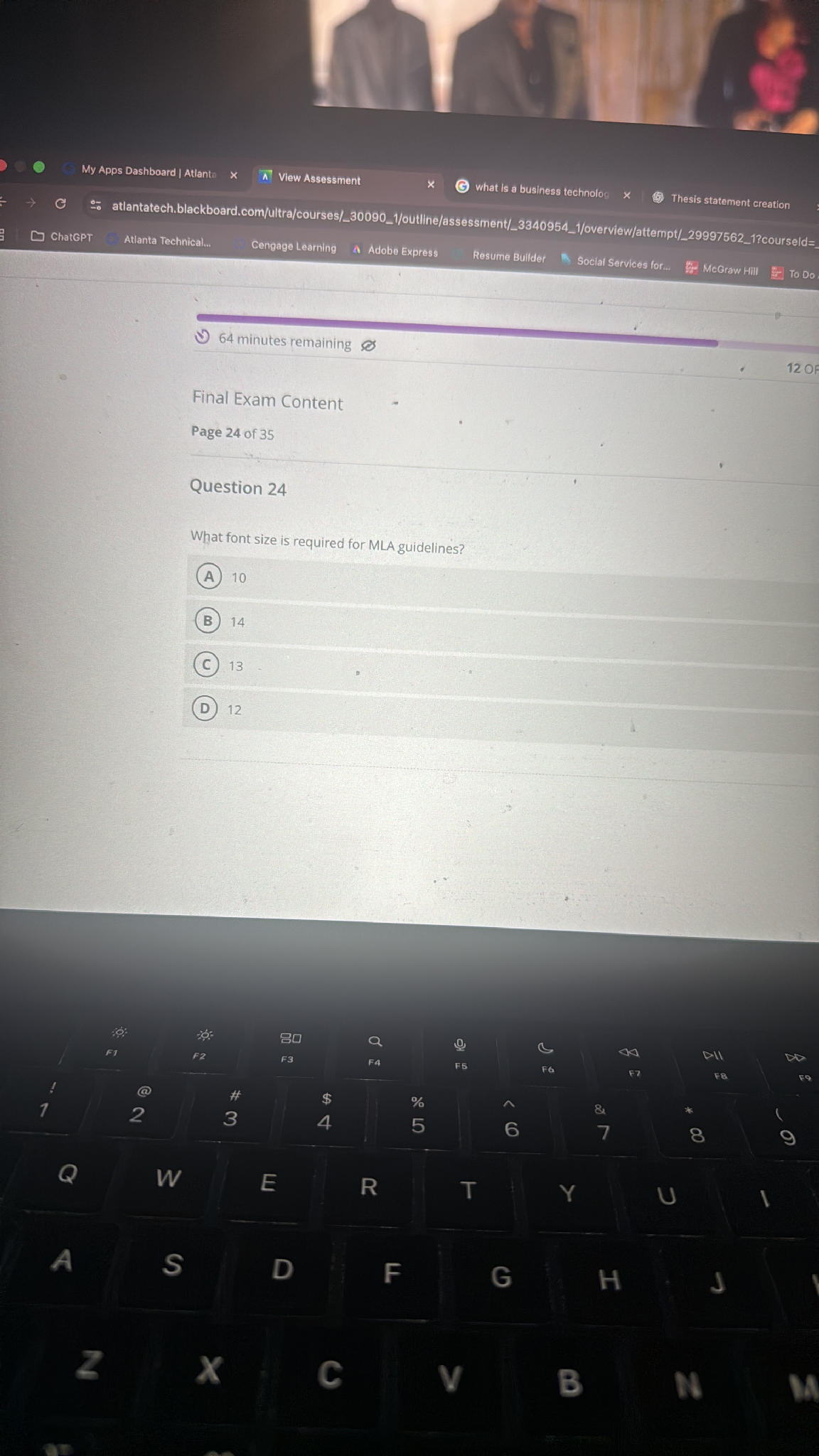 What font size is required for MLA | StudyX