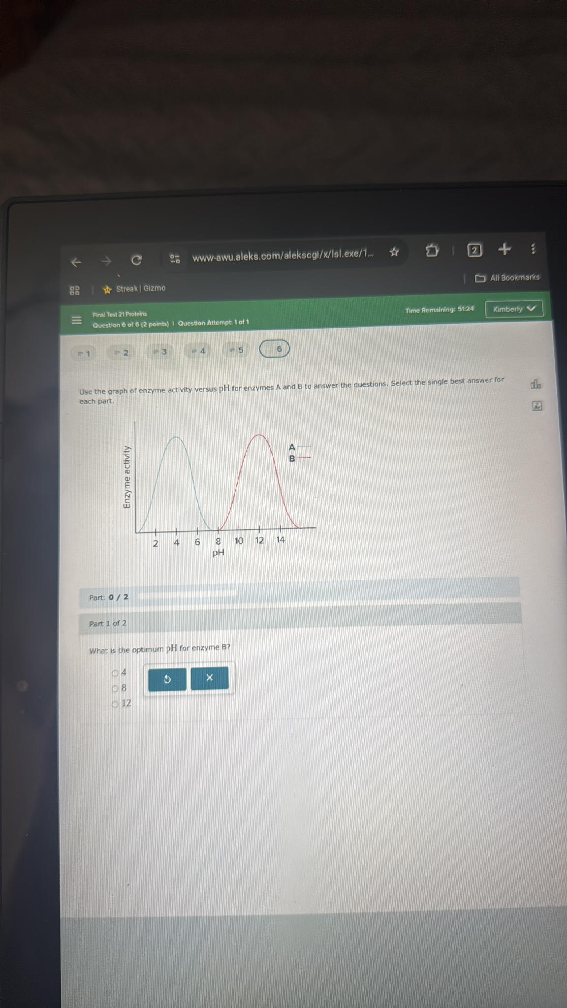 Use the graph of enzyme activity versus pH | StudyX