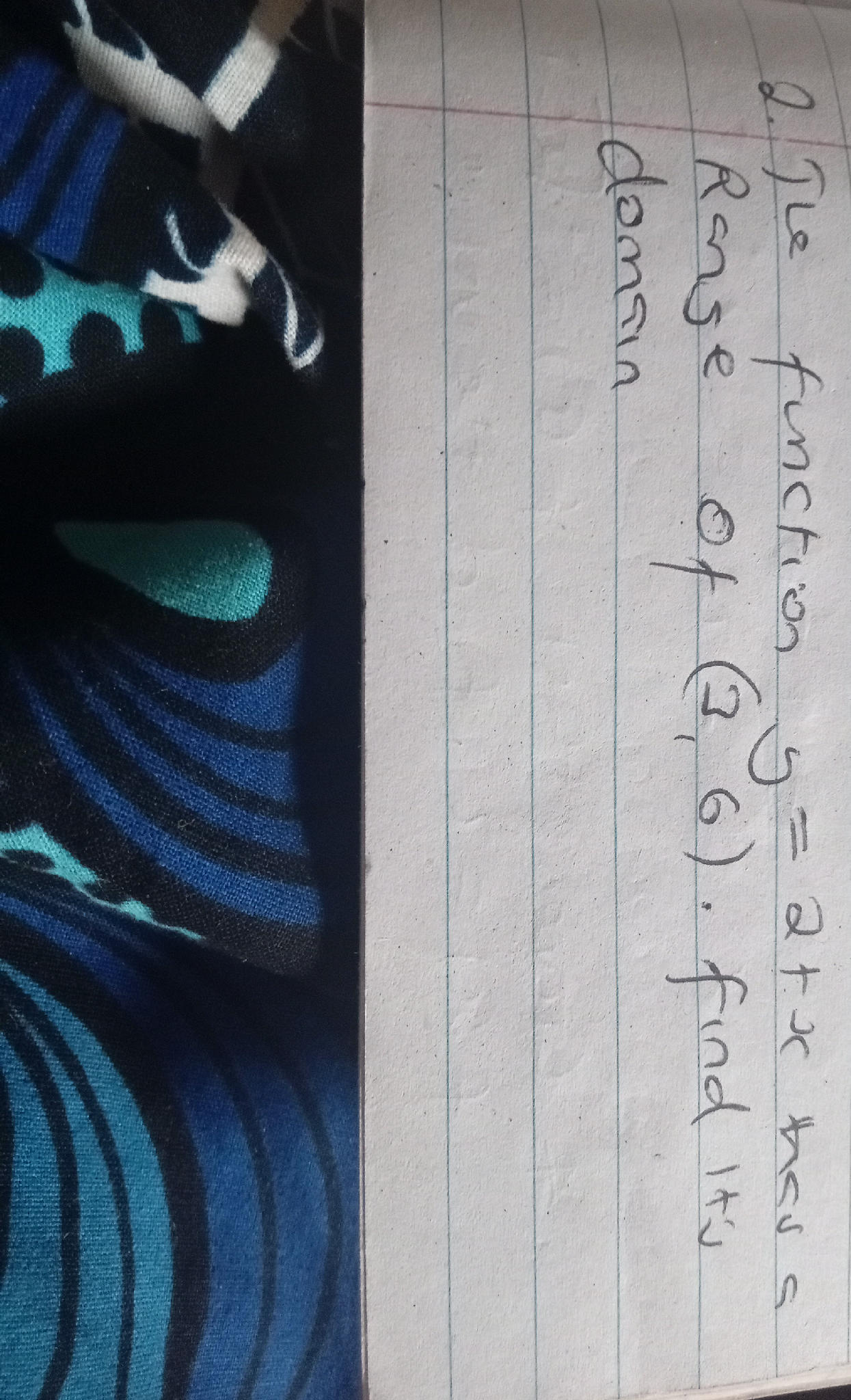 The function y = 2 toc thar a Range of (3, | StudyX