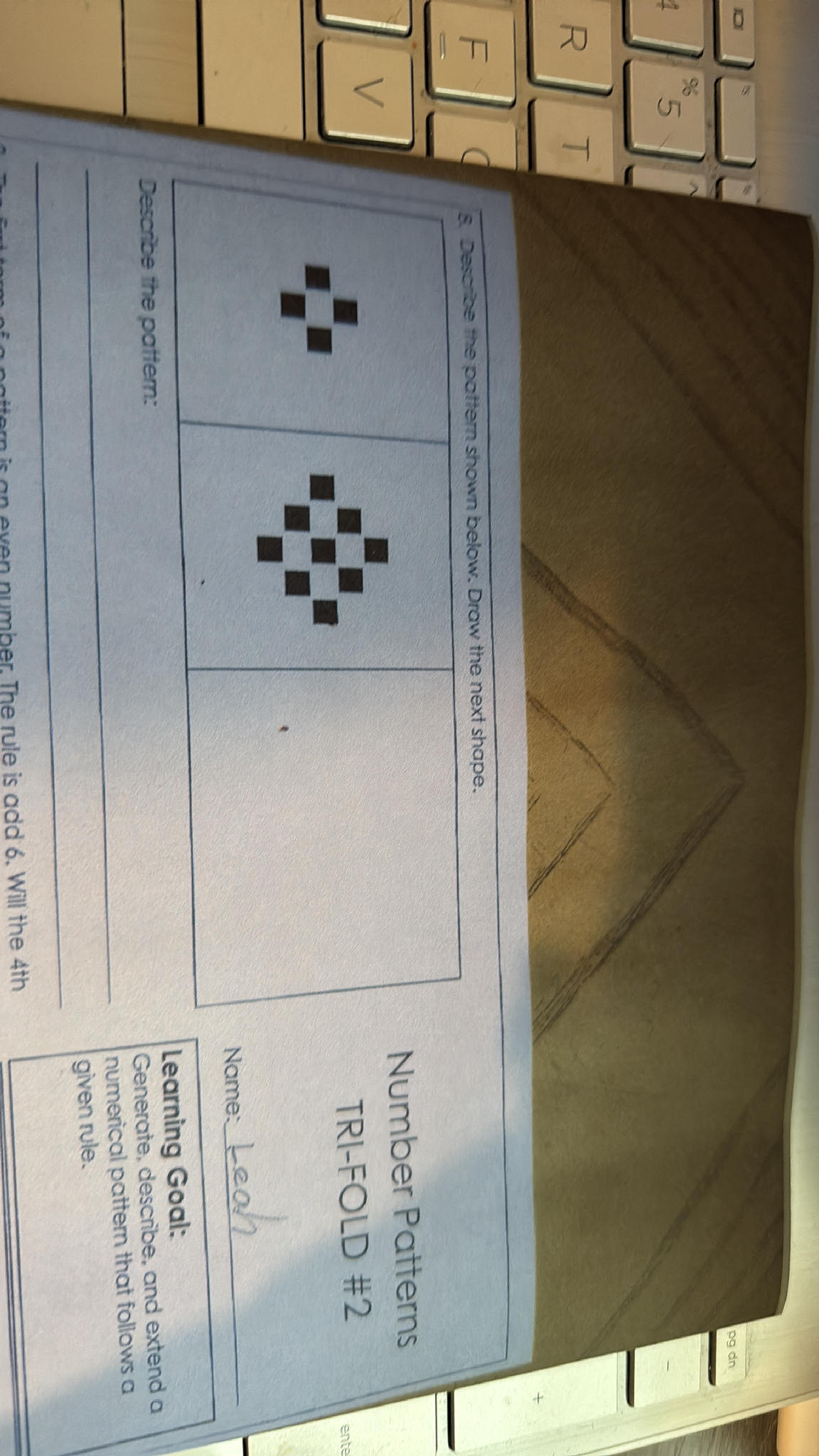 8. Describe the pattern shown below. Draw | StudyX