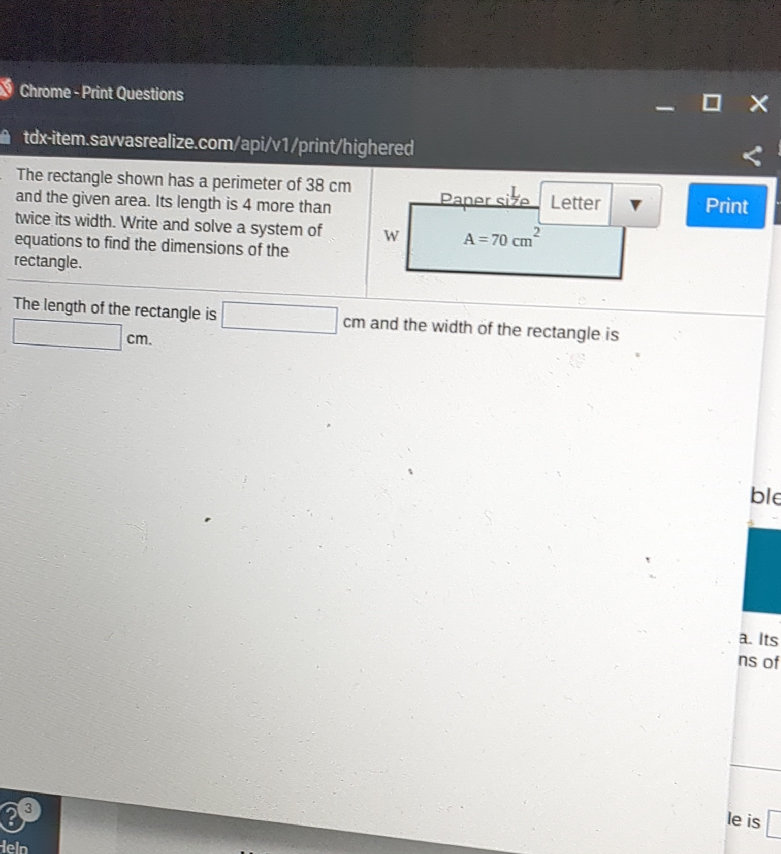 The rectangle shown has a perimeter of $38 { | StudyX