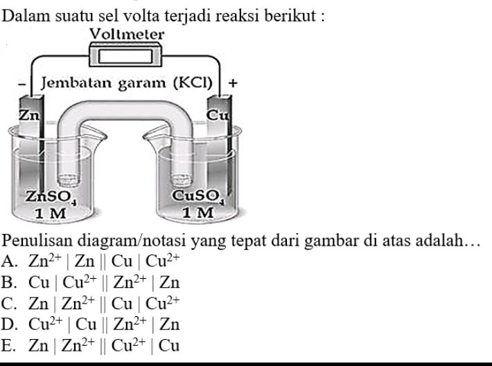 Dalam suatu sel volta terjadi reaksi berikut | StudyX