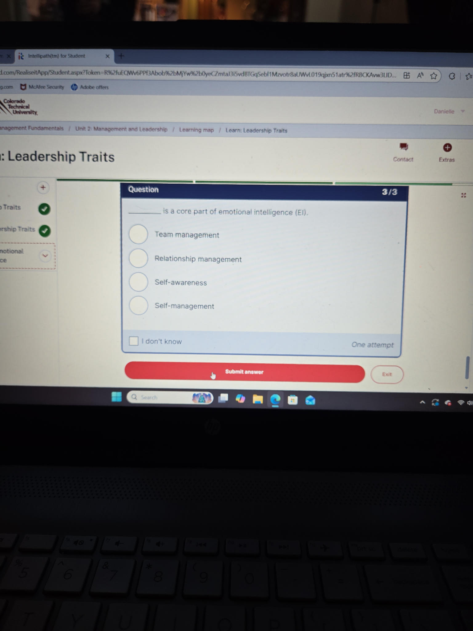 is a core part of emotional | StudyX