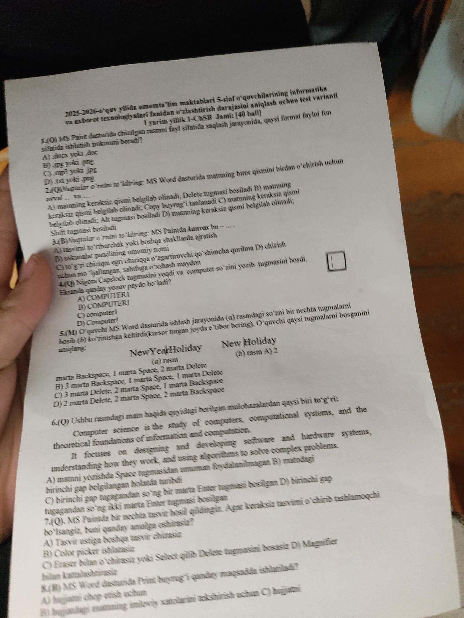 1.(Q) MS Paint dasturida chizilgan rasmni | StudyX