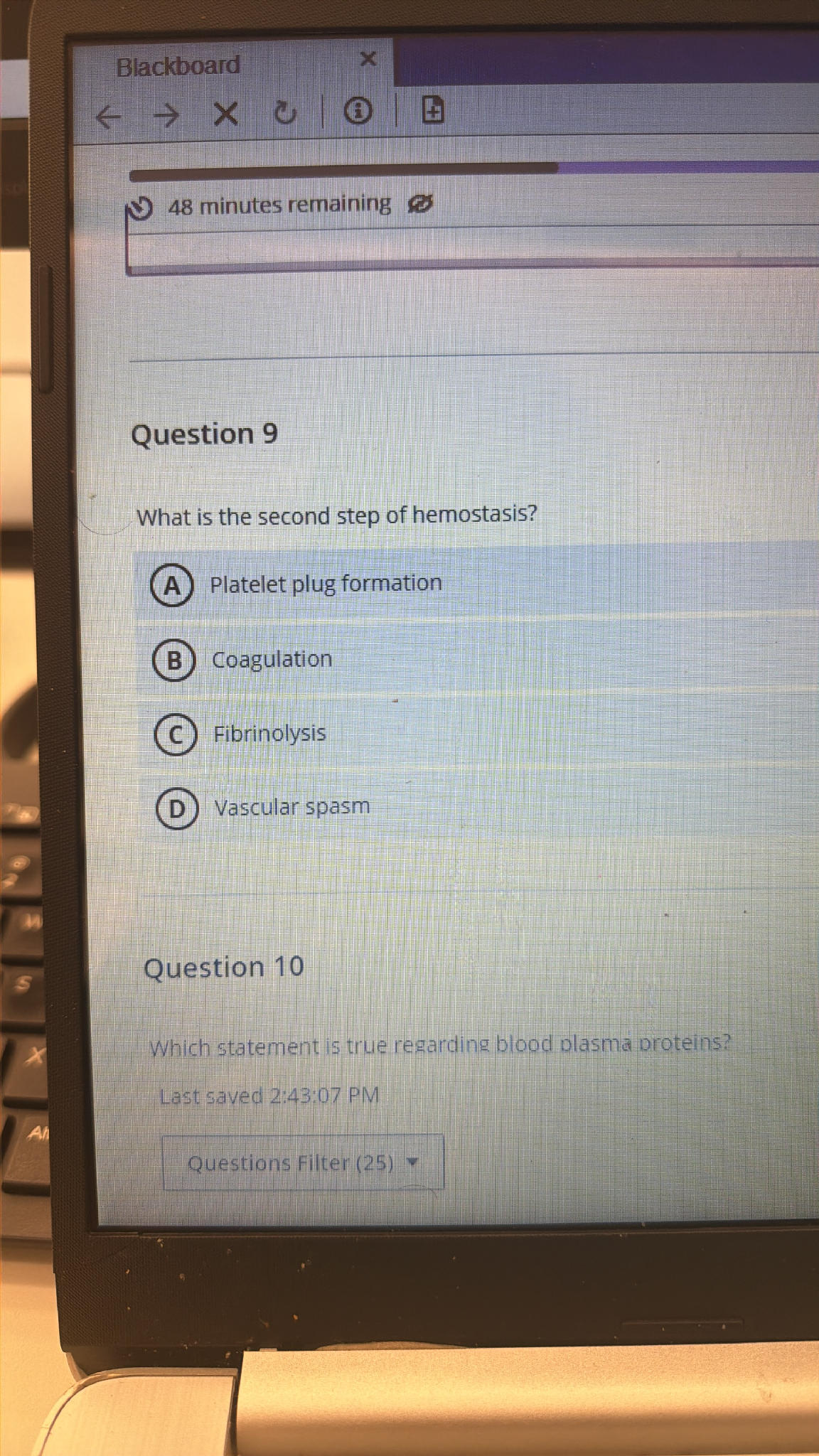 What is the second step of hemostasis? (A) | StudyX
