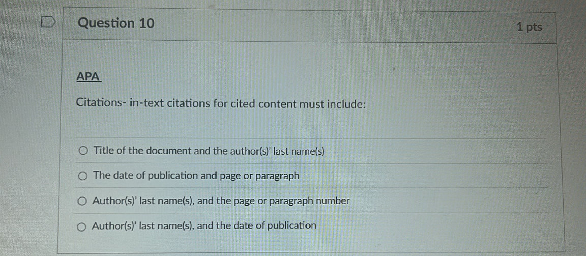 APA Citations- in-text citations for cited | StudyX