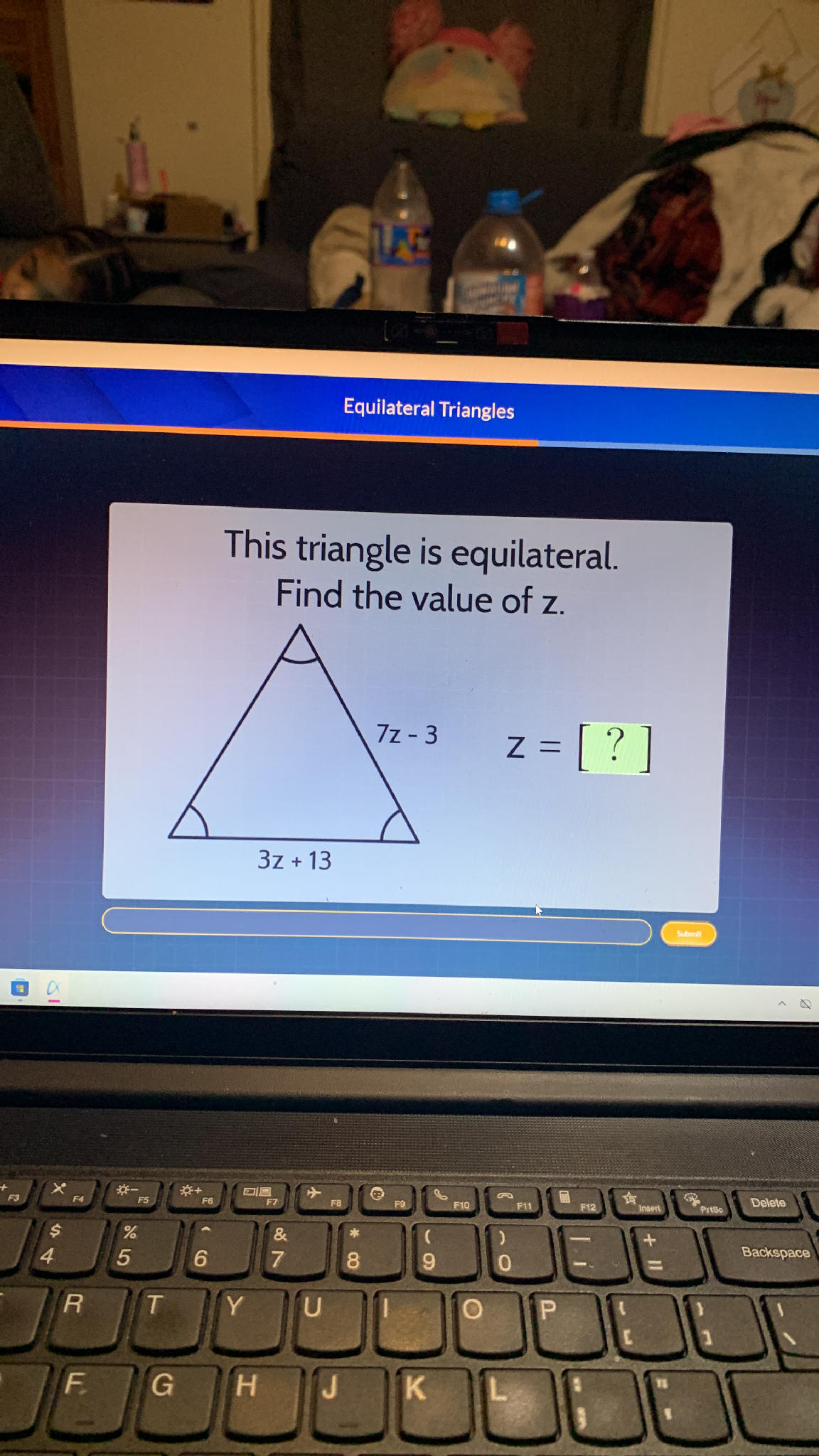 This triangle is equilateral. Find the value | StudyX