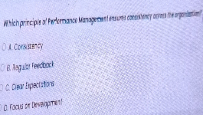 Which principle of Performance Management | StudyX