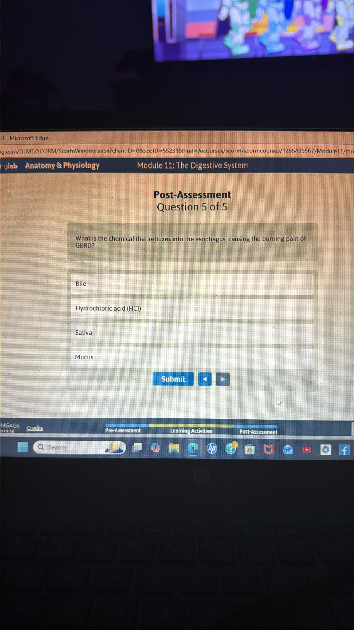 What is the chemical that refluxes into the | StudyX
