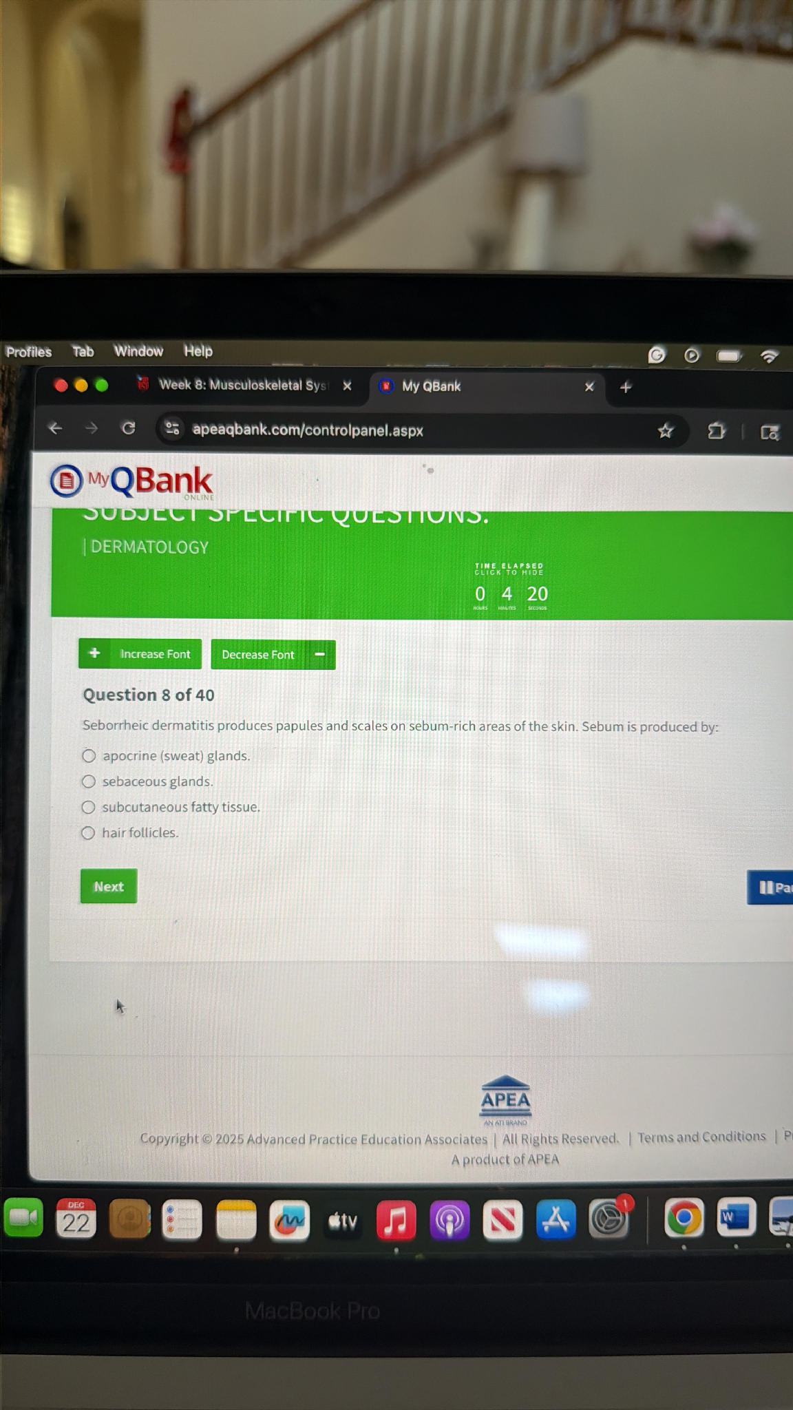 Question 8 of 40 Seborrheic dermatitis | StudyX