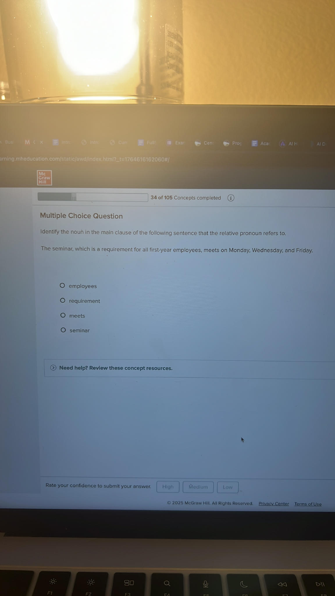 Multiple Choice Question Identify the noun | StudyX