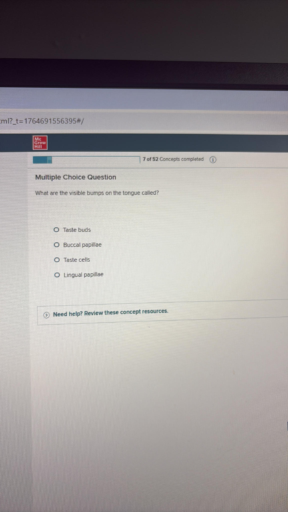 What are the visible bumps on the tongue | StudyX