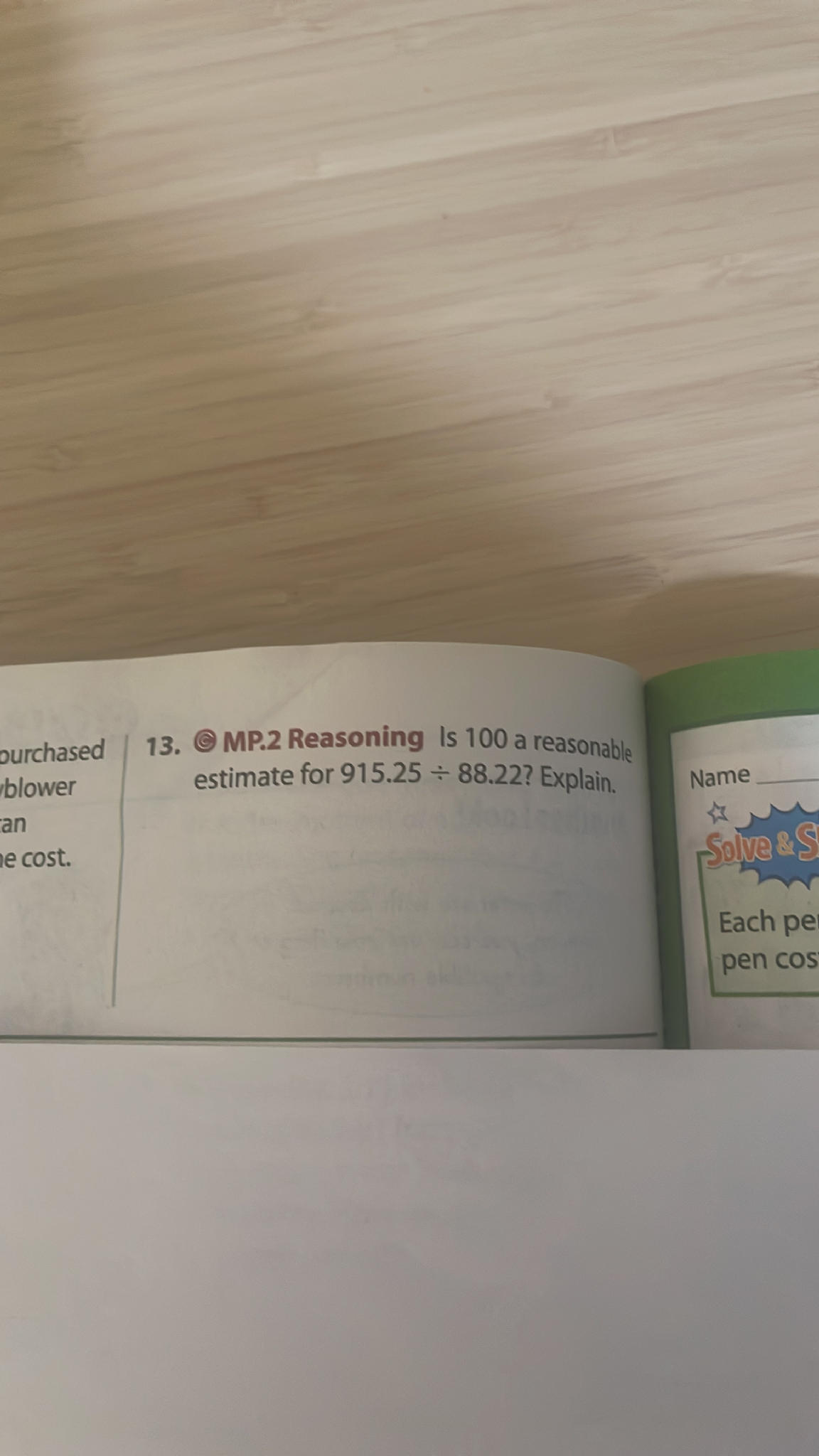 13. MP.2 Reasoning Is 100 a reasonable | StudyX