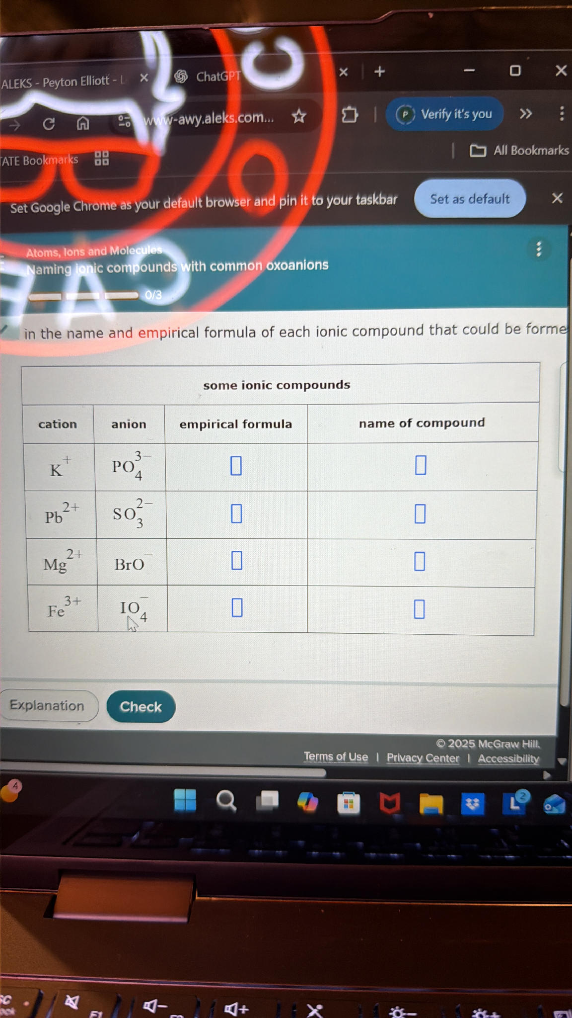 in the name and empirical formula of each | StudyX