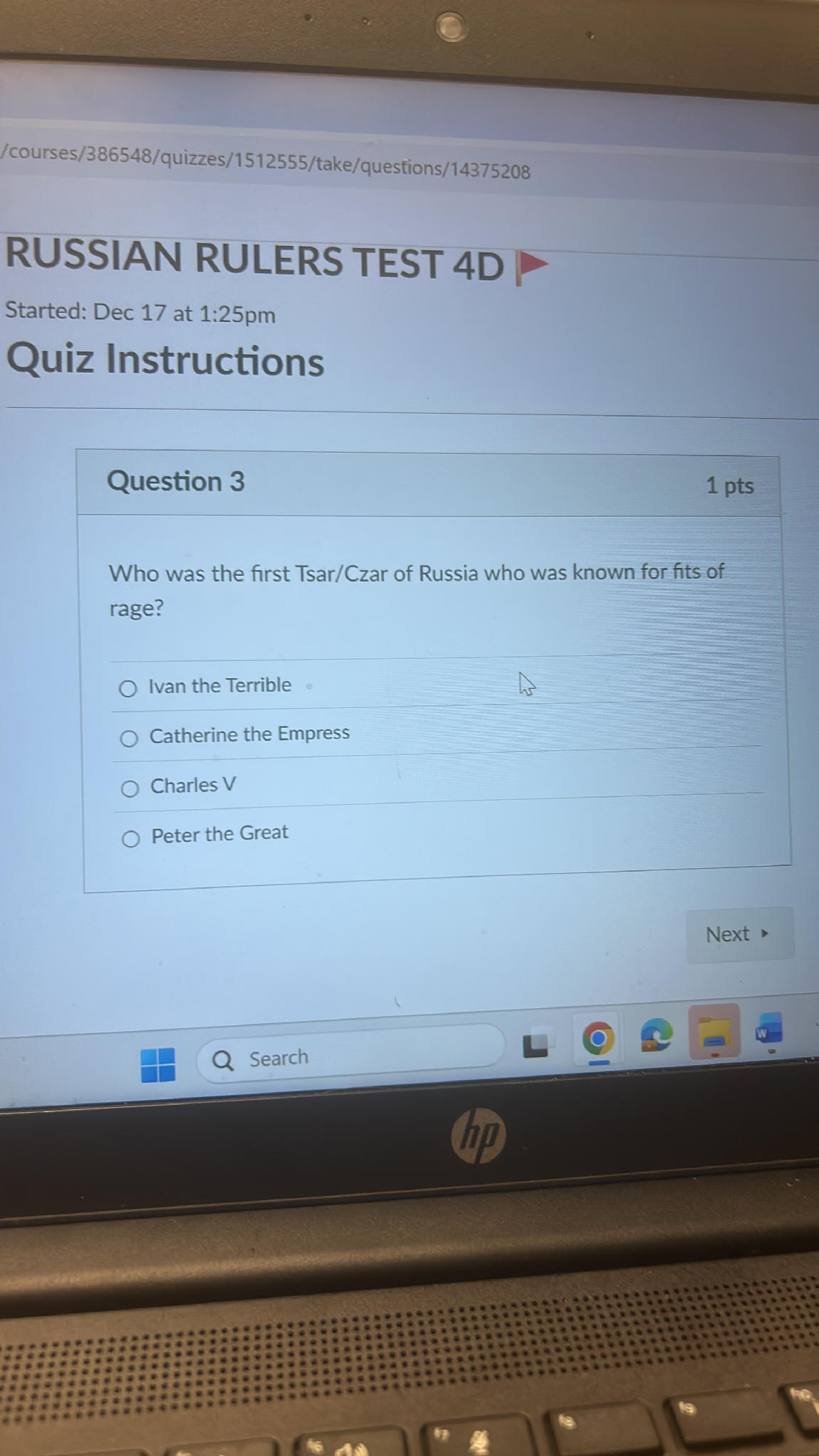 Who was the first Tsar/Czar of Russia who | StudyX