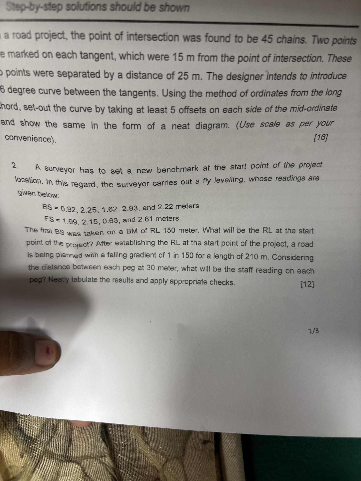 A road project, the point of intersection | StudyX