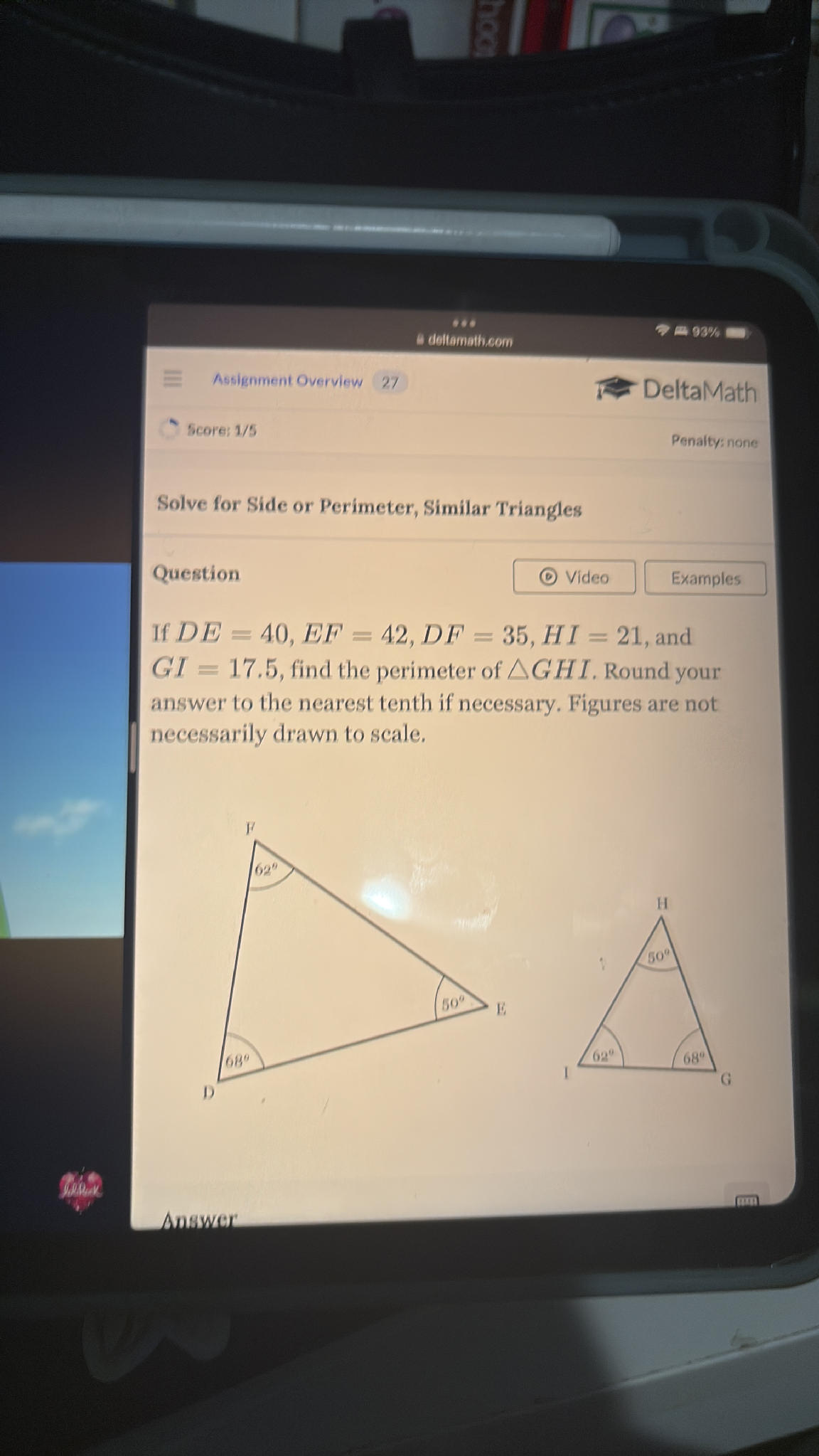 Solve for Side or Perimeter, Similar | StudyX