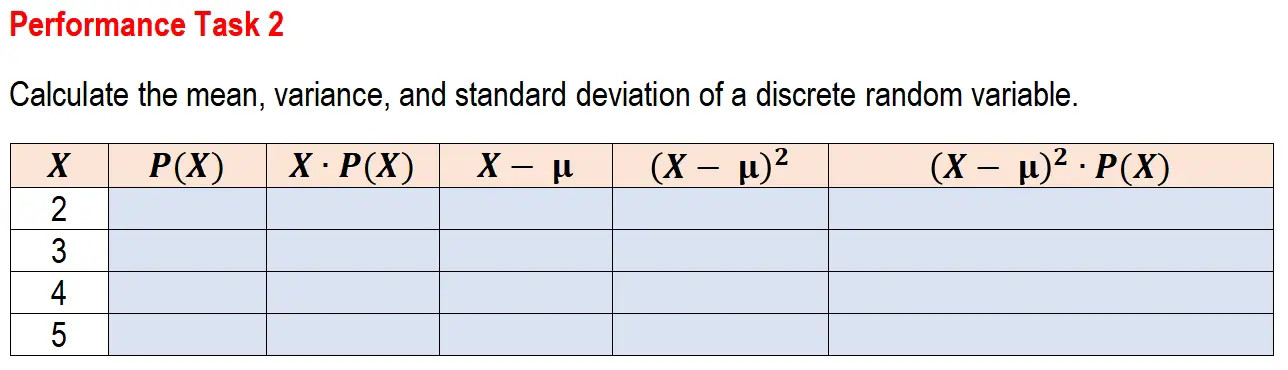 Calculate the mean, variance, and standard | StudyX