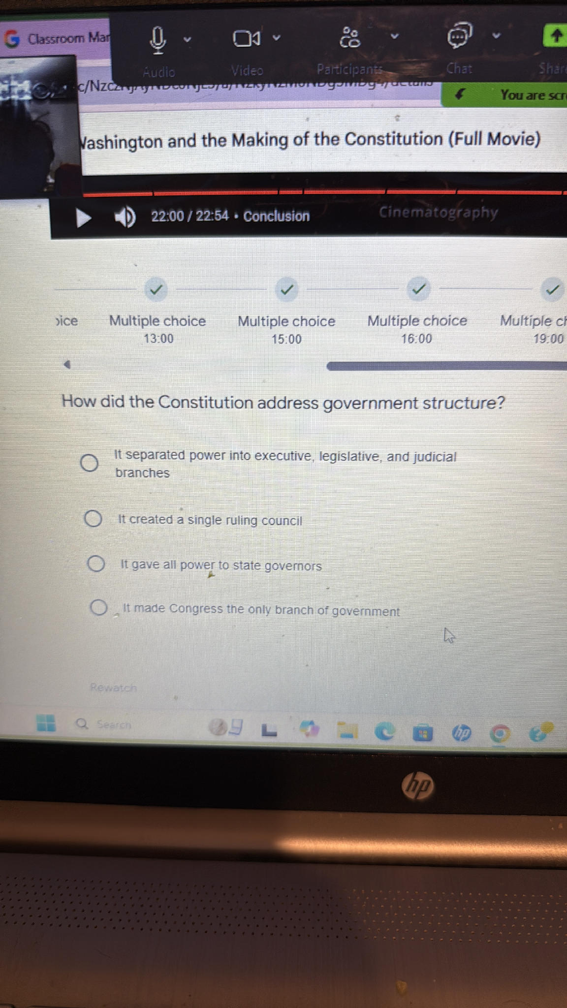 How did the Constitution address government | StudyX
