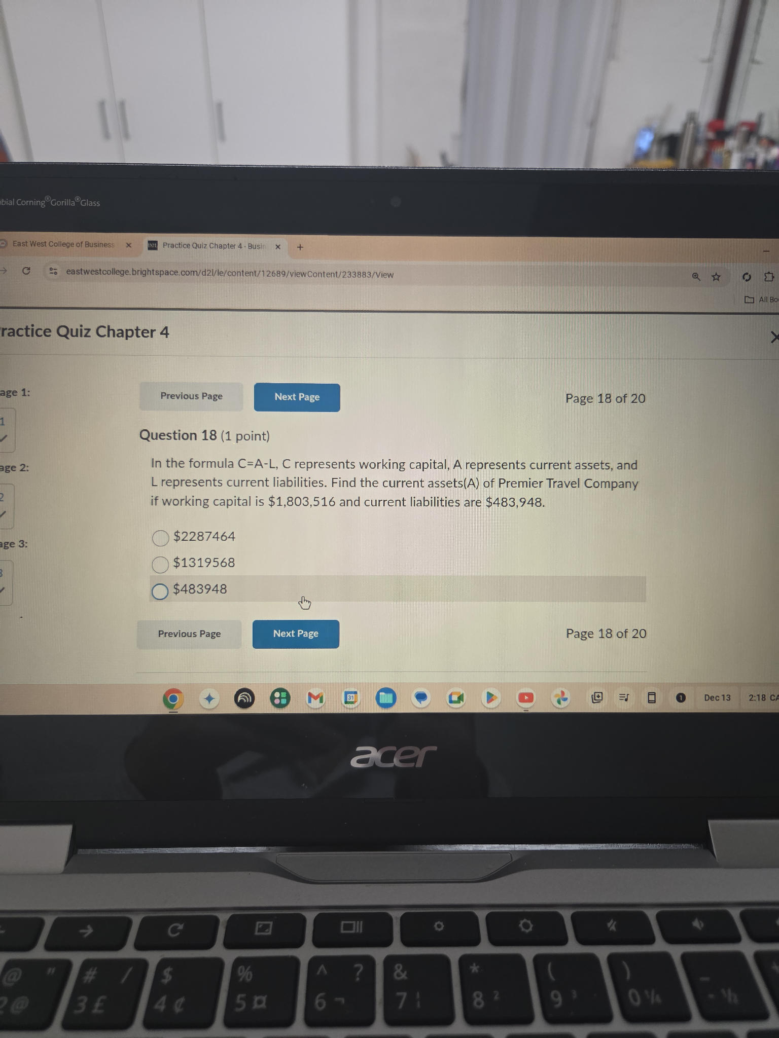 In the formula $C=A-L$, $C$ represents | StudyX