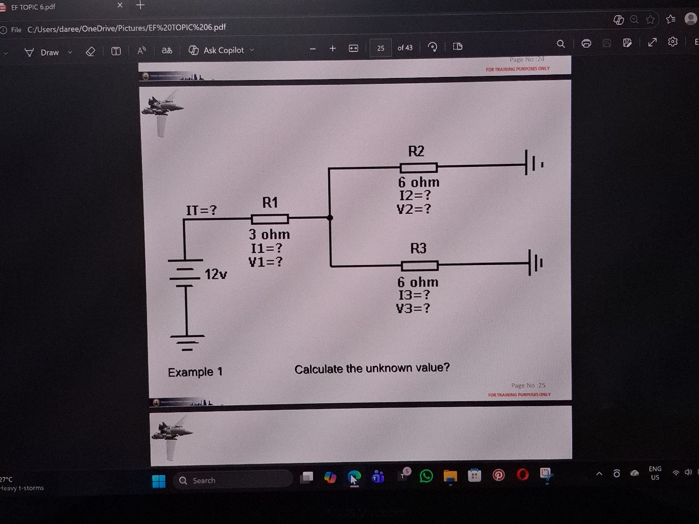Example 1 Calculate the unknown value? | StudyX