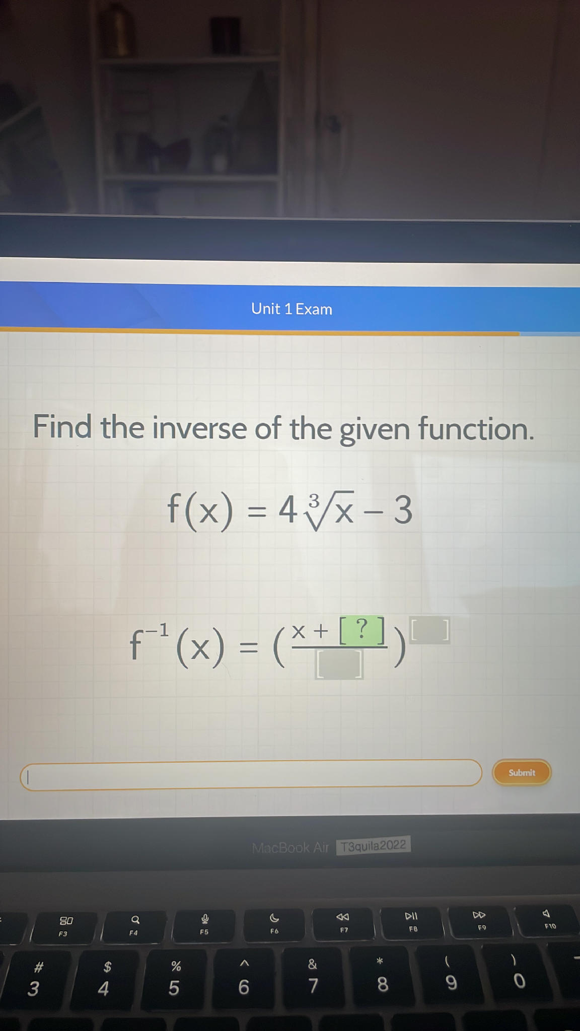 Find the inverse of the given function. | StudyX