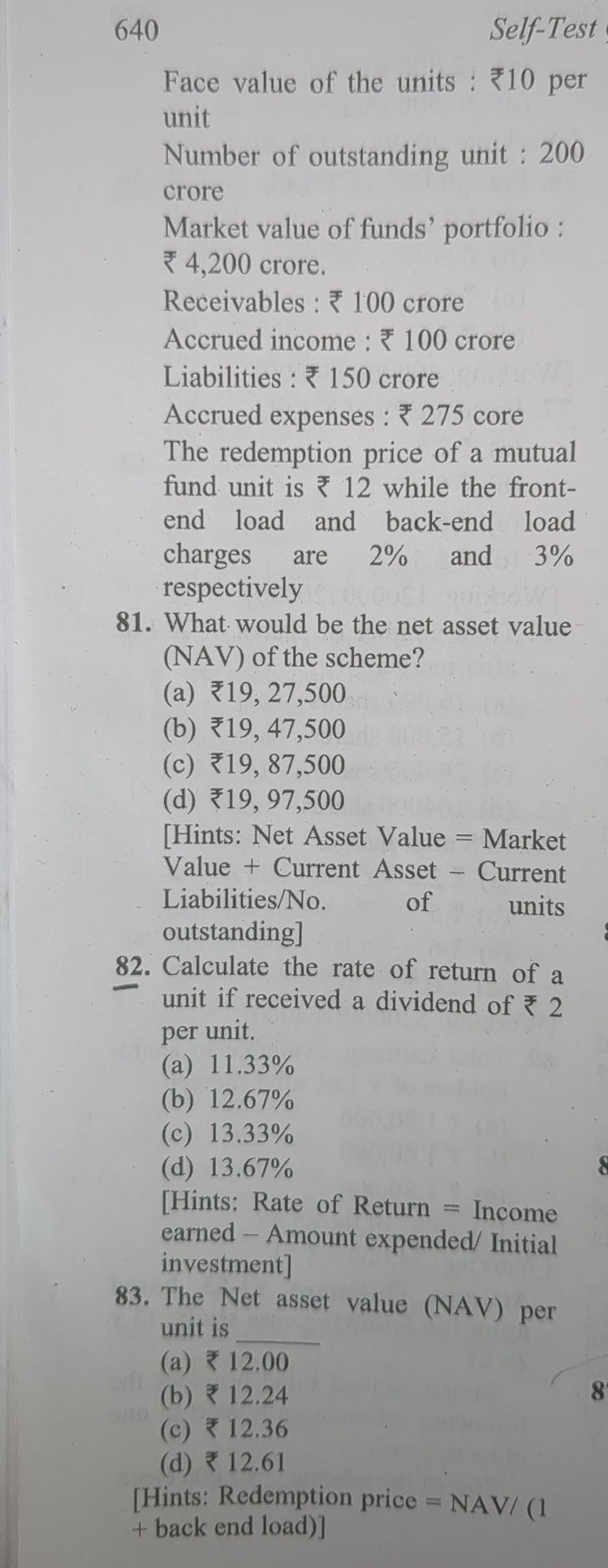 Face value of the units : ₹10 per unit | StudyX