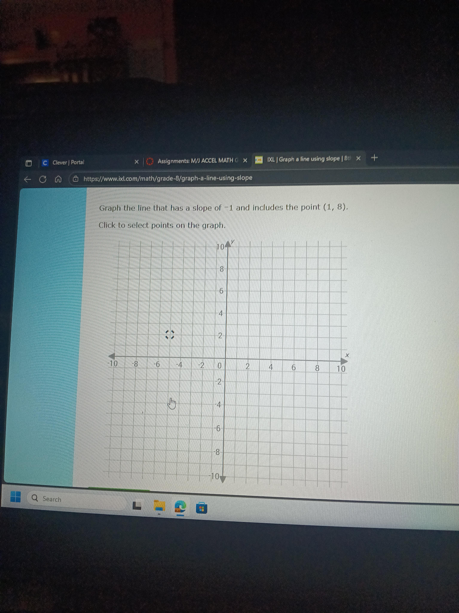 Graph the line that has a slope of $-1$ and | StudyX