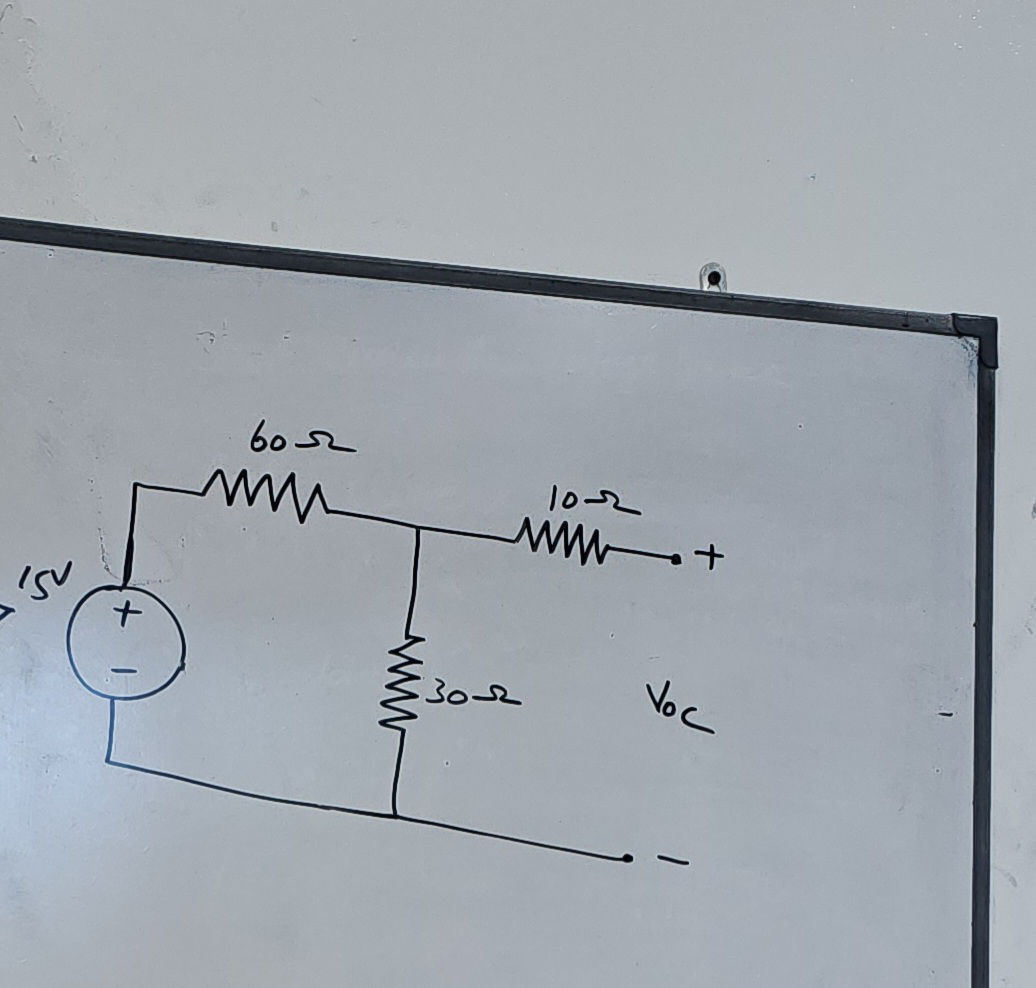 Analyze the circuit diagram to determine Voc | StudyX