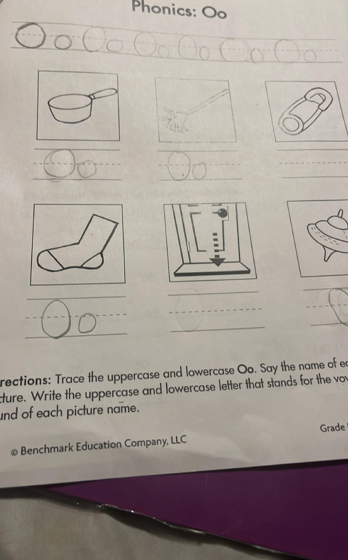 Phonics: Oo **Directions:** Trace the | StudyX