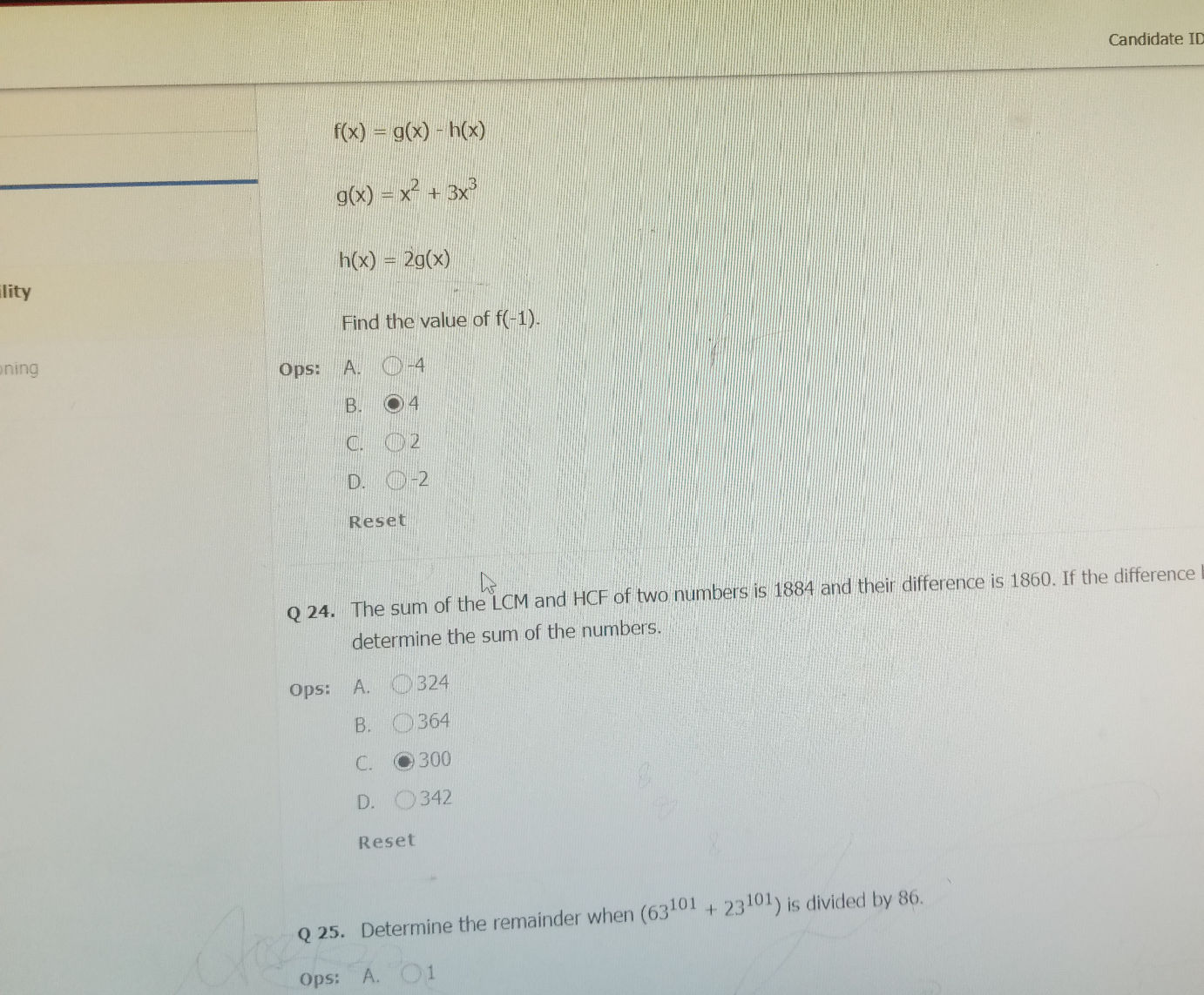 Given the functions: $$f(x) = g(x) - h(x)$$ | StudyX