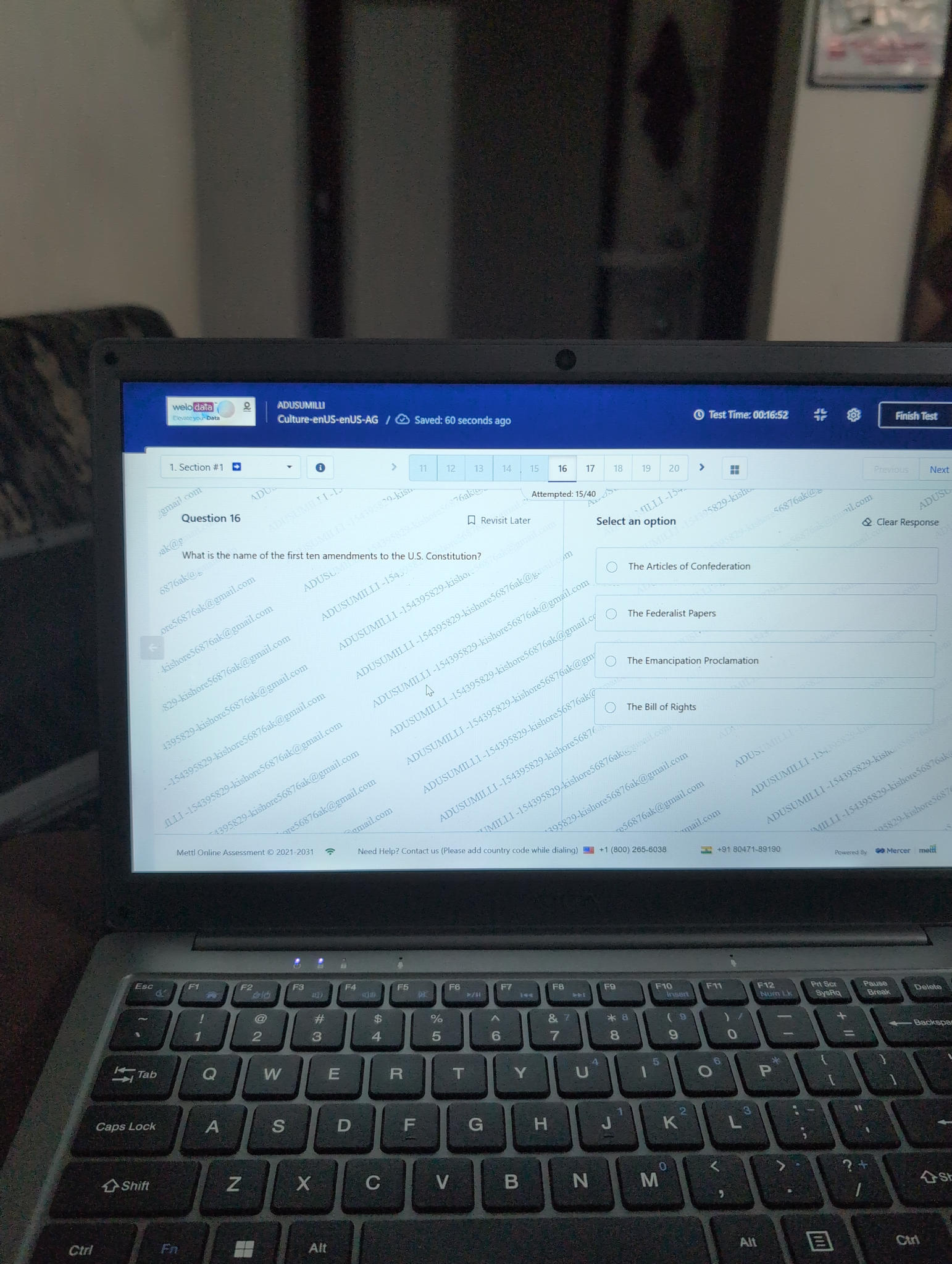 What is the name of the first ten amendments | StudyX