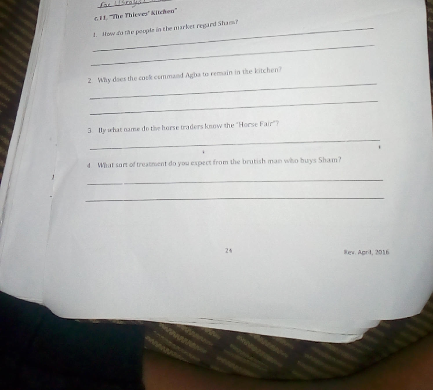 c.11, "The Thieves' Kitchen" 1. How do the | StudyX