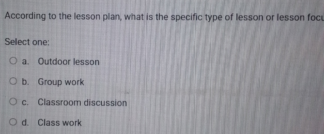 According to the lesson plan, what is the | StudyX