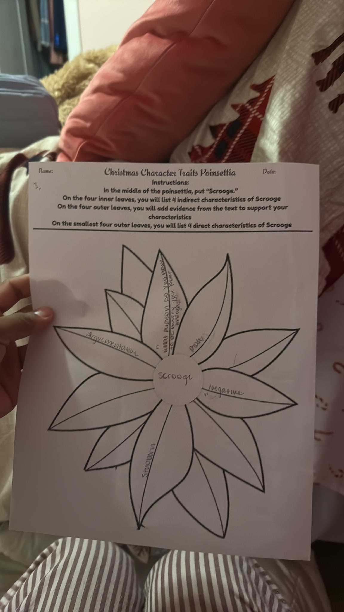 Christmas Character Traits Poinsettia | StudyX