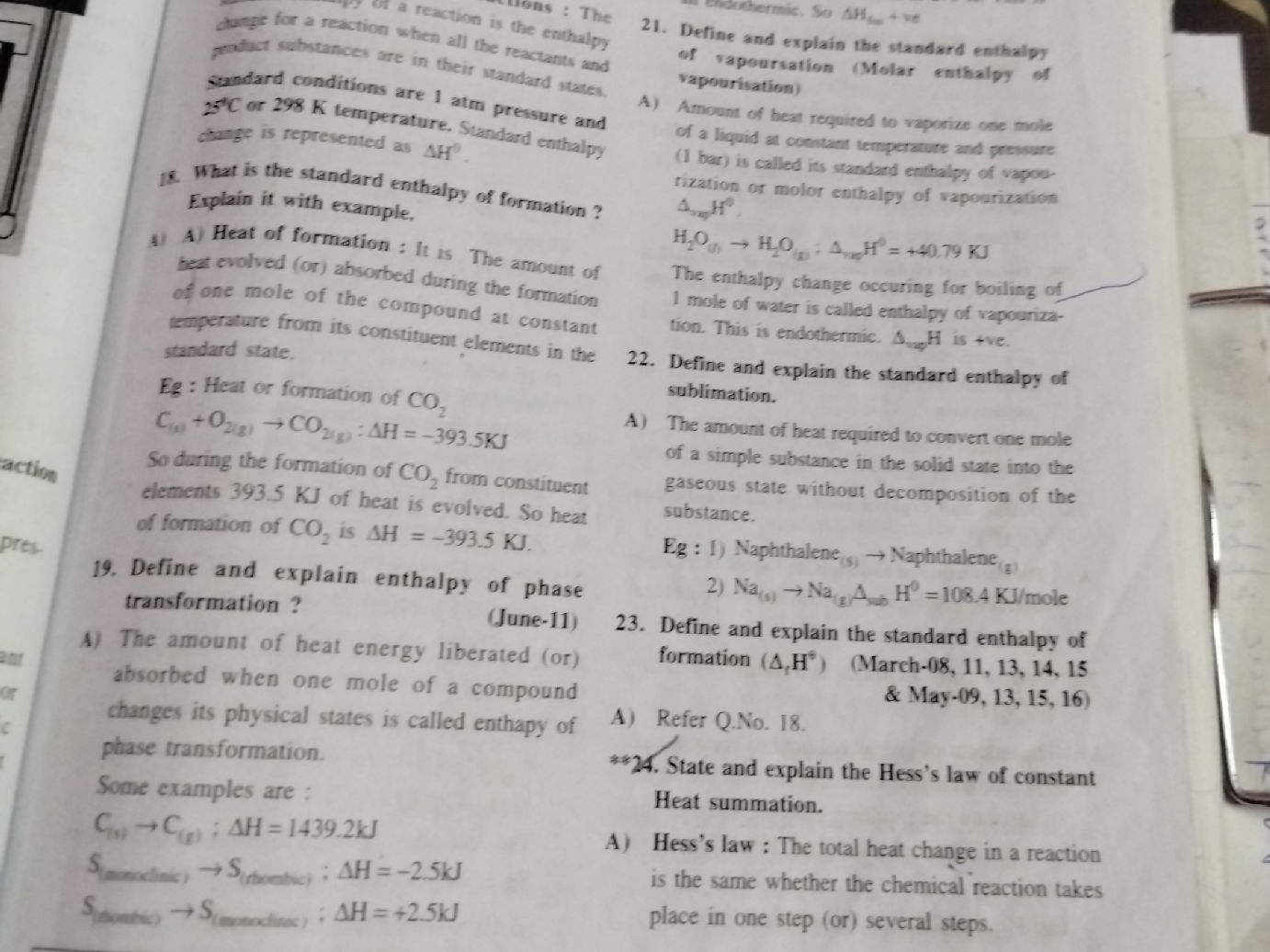 What is the standard enthalpy of formation ? | StudyX
