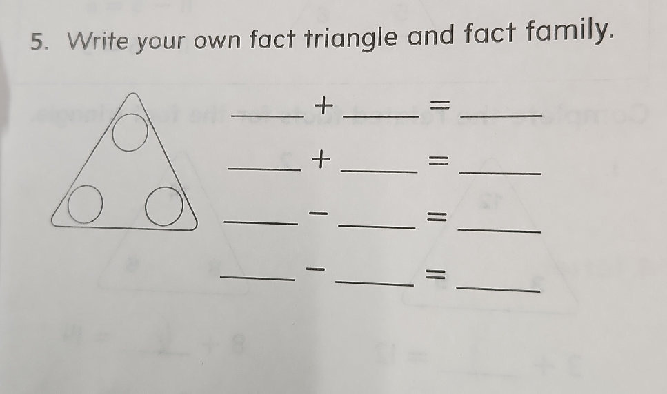 5. Write your own fact triangle and fact | StudyX