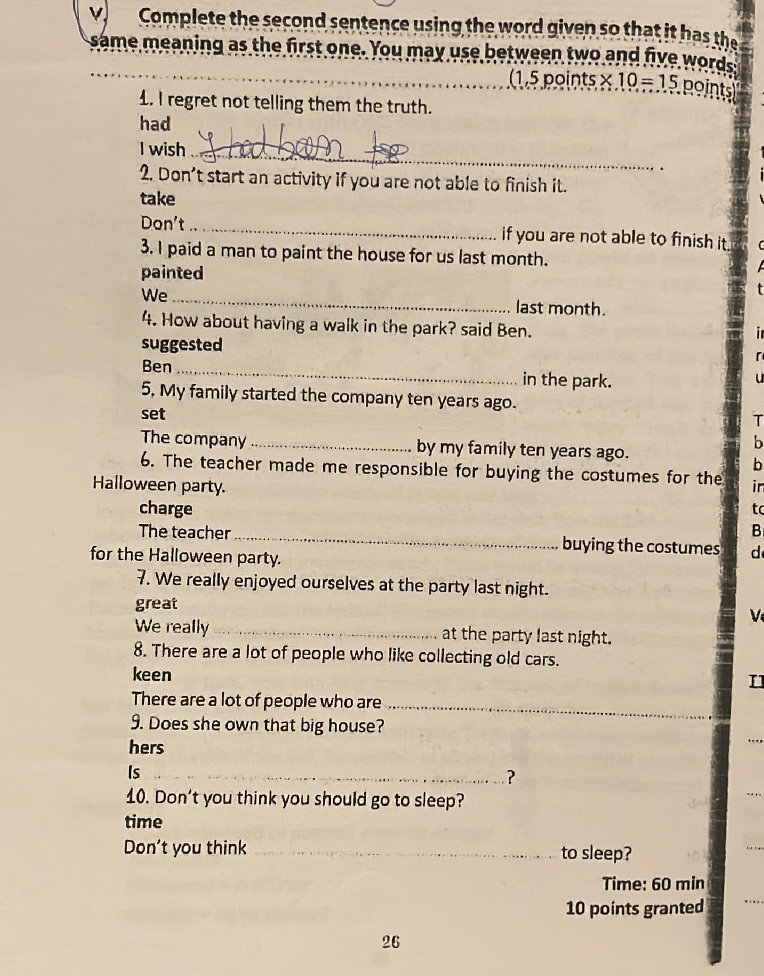 Complete the second sentence using the word | StudyX