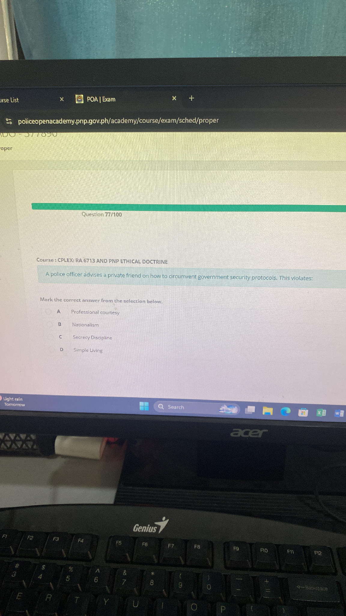 Course : CPLEX: RA 6713 AND PNP ETHICAL | StudyX