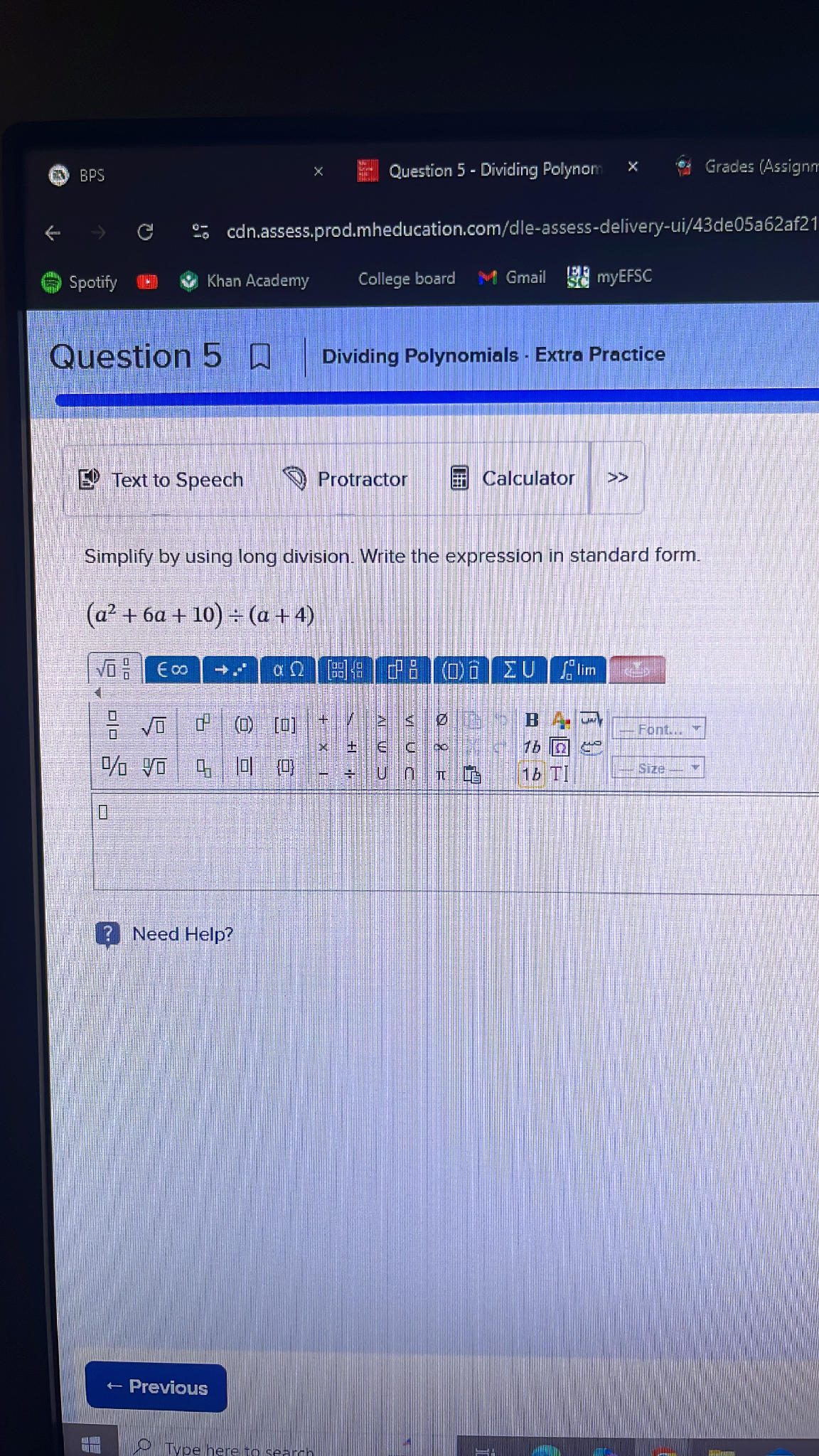 Simplify by using long division. Write the | StudyX