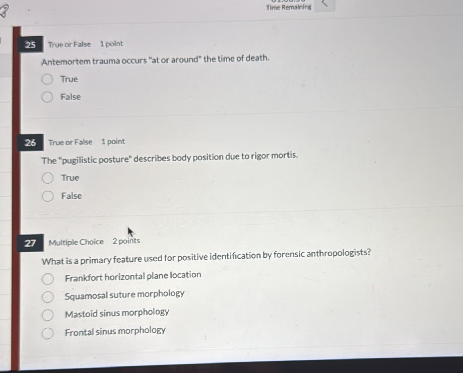 True or False 1 point The "pugilistic | StudyX